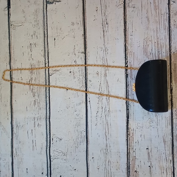 Rodo | Bags | Rodo Italy Black Gold Chain Reflective Faux Lizard Skin ...